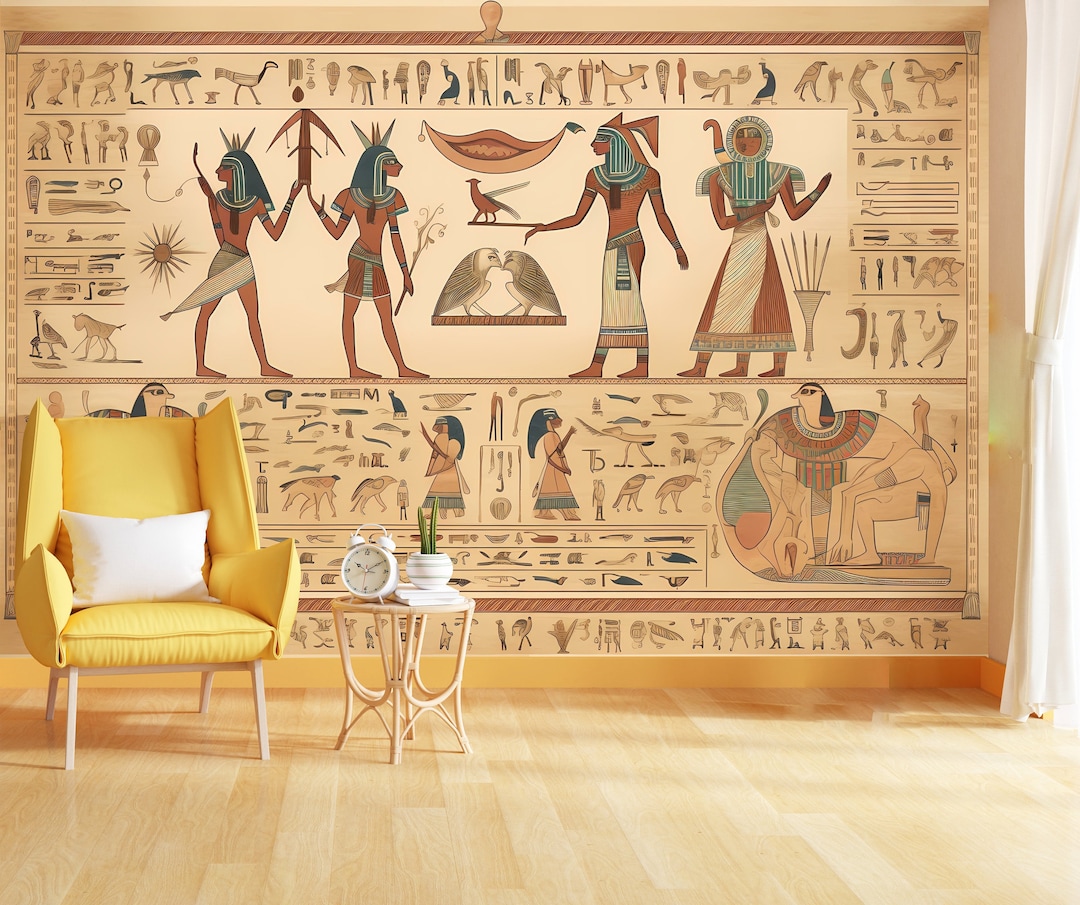 Egyptian Wall Paintings Ancient Egypt Civilization Papyrus Paper AI Art ...