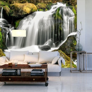 Waterfall Natural Forest Wallpaper Mural Wall Decor Art Print ...