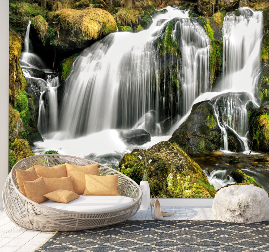 Waterfall Natural Forest Wallpaper Mural Wall Decor Art Print ...