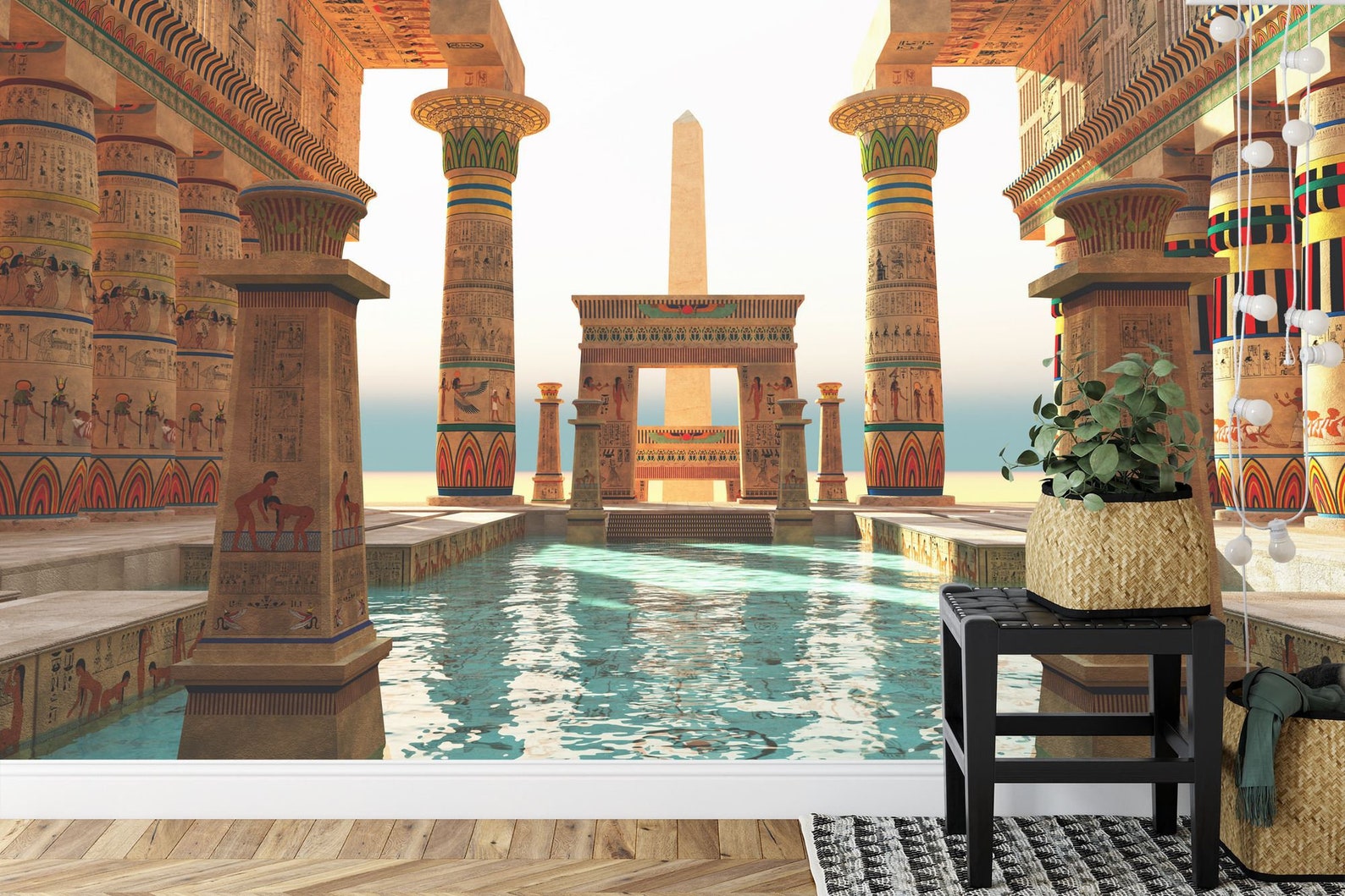 Ancient Egypt Swimming Pool Hieroglyphic Engravings, Sunny Temples Easy ...
