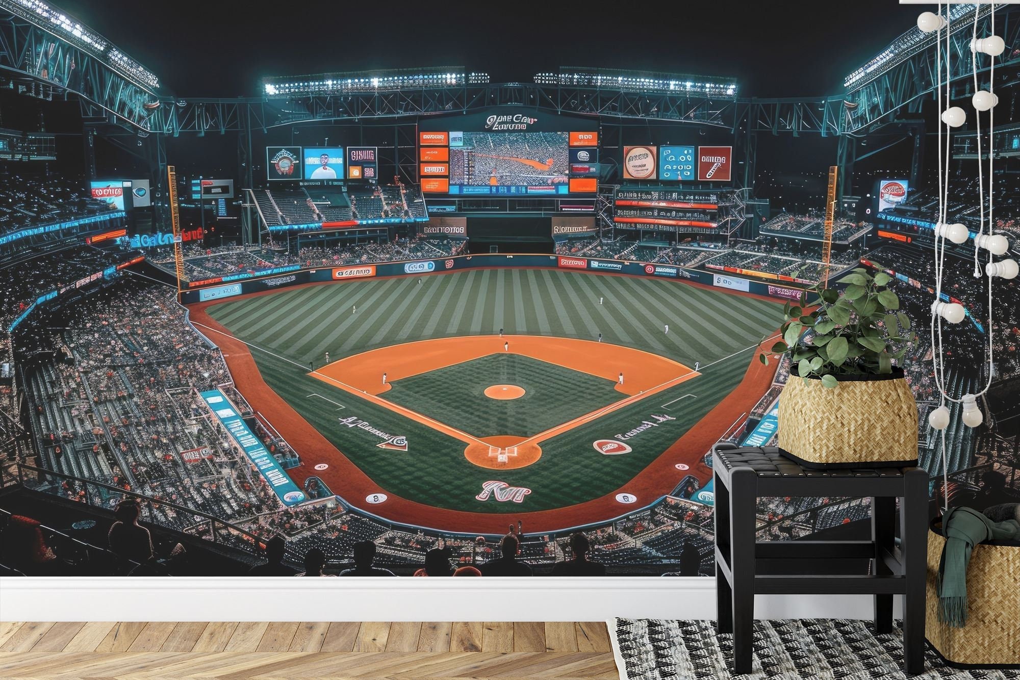 MLB Stadium Mural, Baseball Art Print, Kids Room Decor, Peel and Stick ...