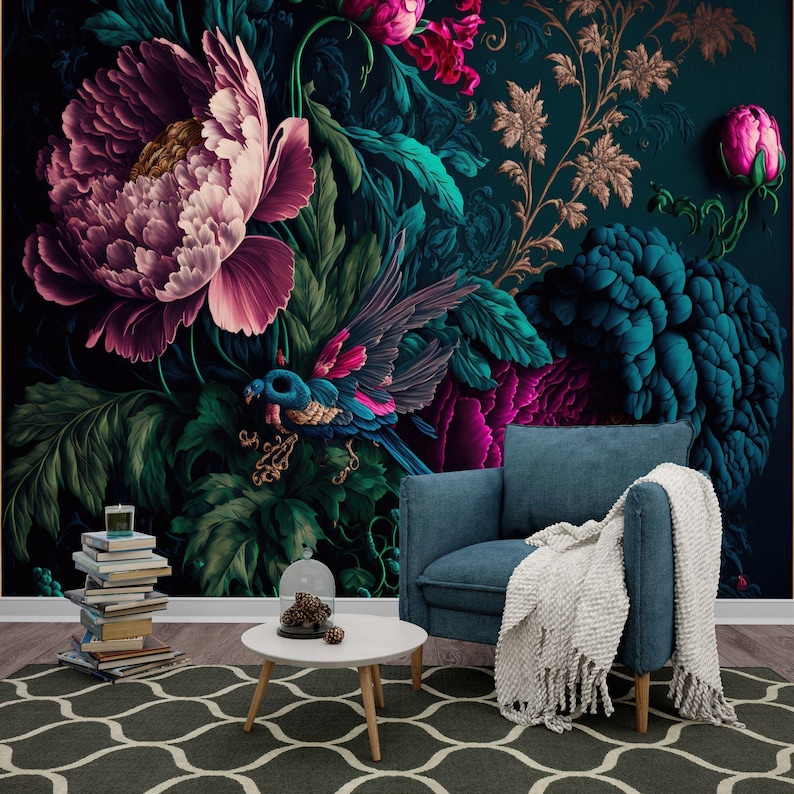 Dark Moody Flowers Signature Non-woven (not Self-adhesive) Extra Thick ...