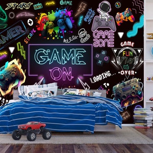 Gaming Room Game Playing Kids Room Decor Gift, Art Print Photomural ...