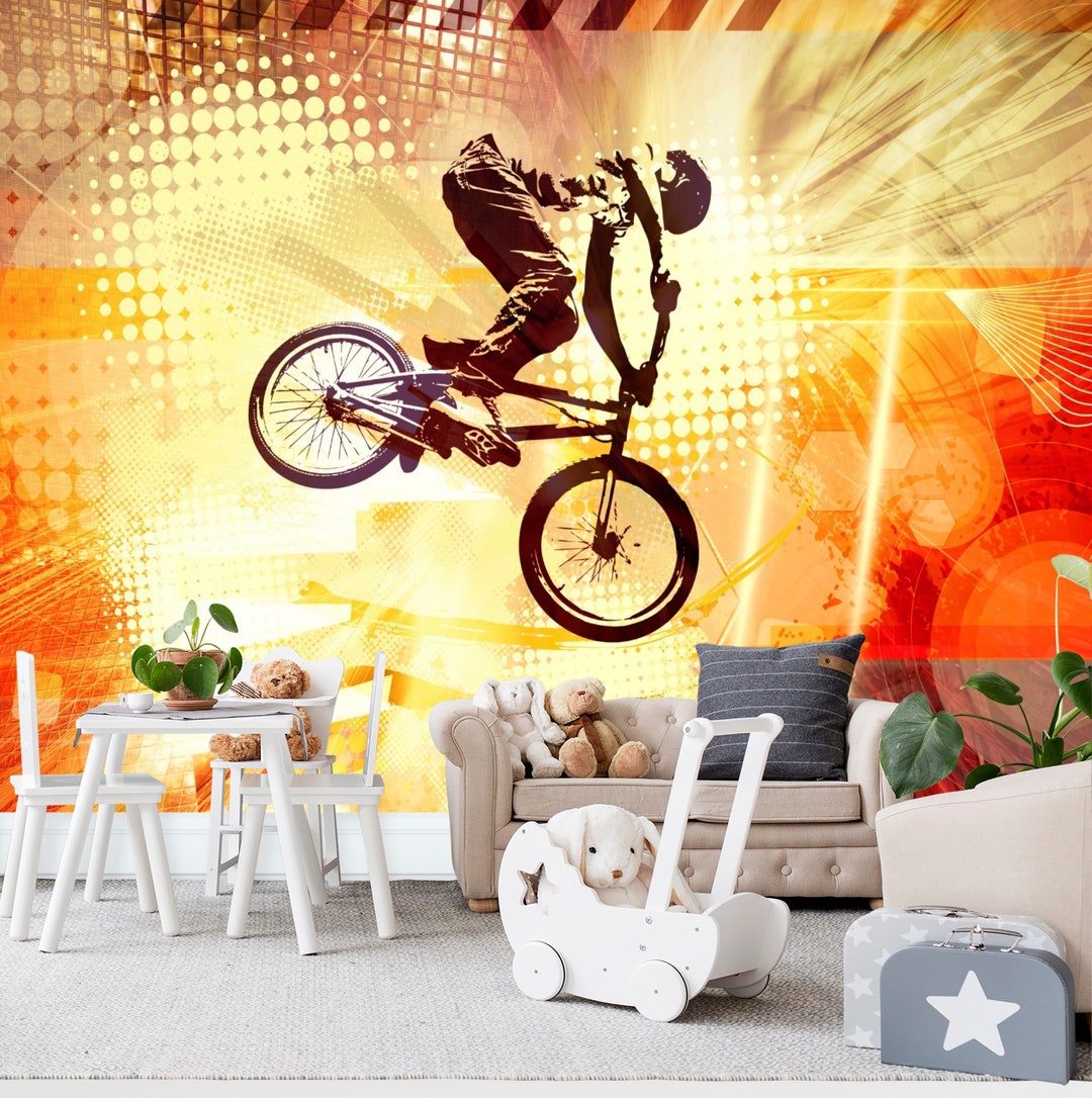 Cyclist Rider Cycling Sport Wallpaper Mural Art Print Photomural Wall ...