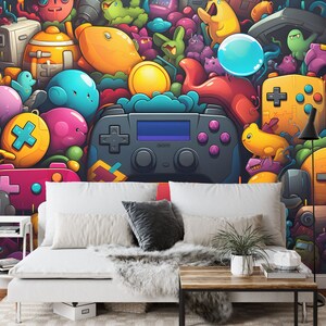 Gaming Room, Game Kids Playing Room Decor Gift, Art Print Photomural ...