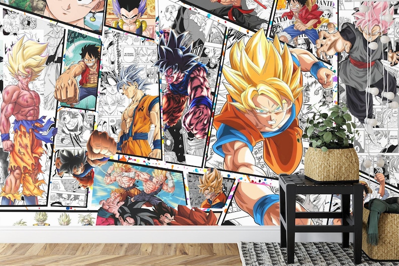 Anime Manga Collage Wallpaper Crossover, Comics Wall Mural - Etsy