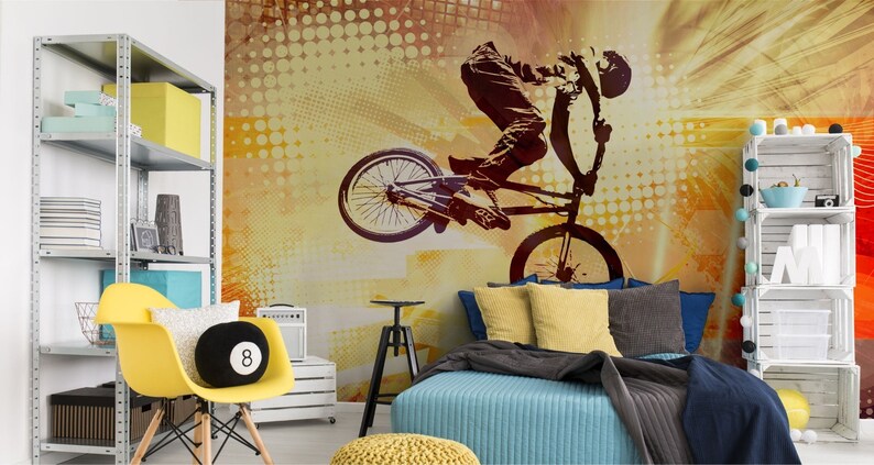 Cyclist Rider Cycling Sport Wallpaper Mural Art Print Photomural Wall ...
