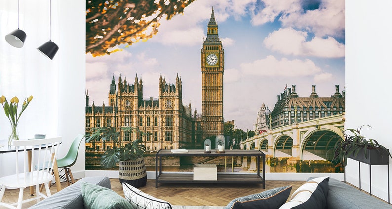 Big Ben London Tower Clock Wallpaper Mural, Peel and Stick - Etsy