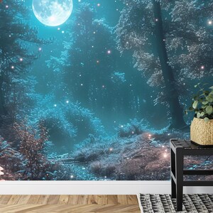Magical Enchanted Forest at Moonlight Gift, Art Print Photomural ...