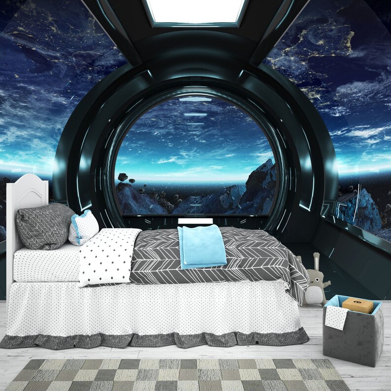 Outer Space Spaceship Window View Gift, Stars Astronomy Kids Room Decor ...