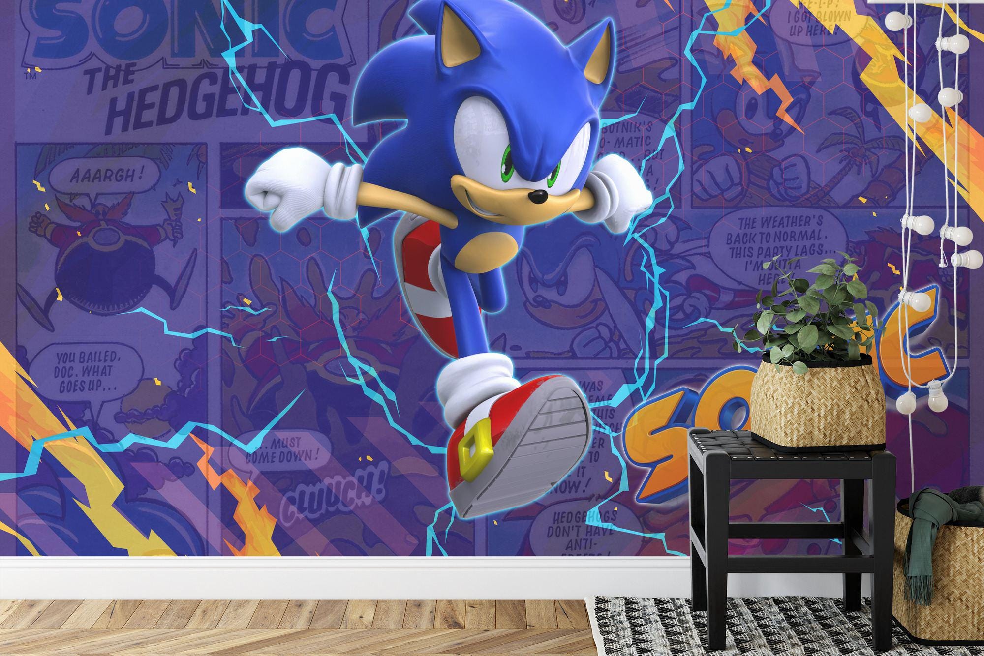 Sonic Kids Room Wallpaper Mural, Removable Peel and Stick Wall Decal - Etsy