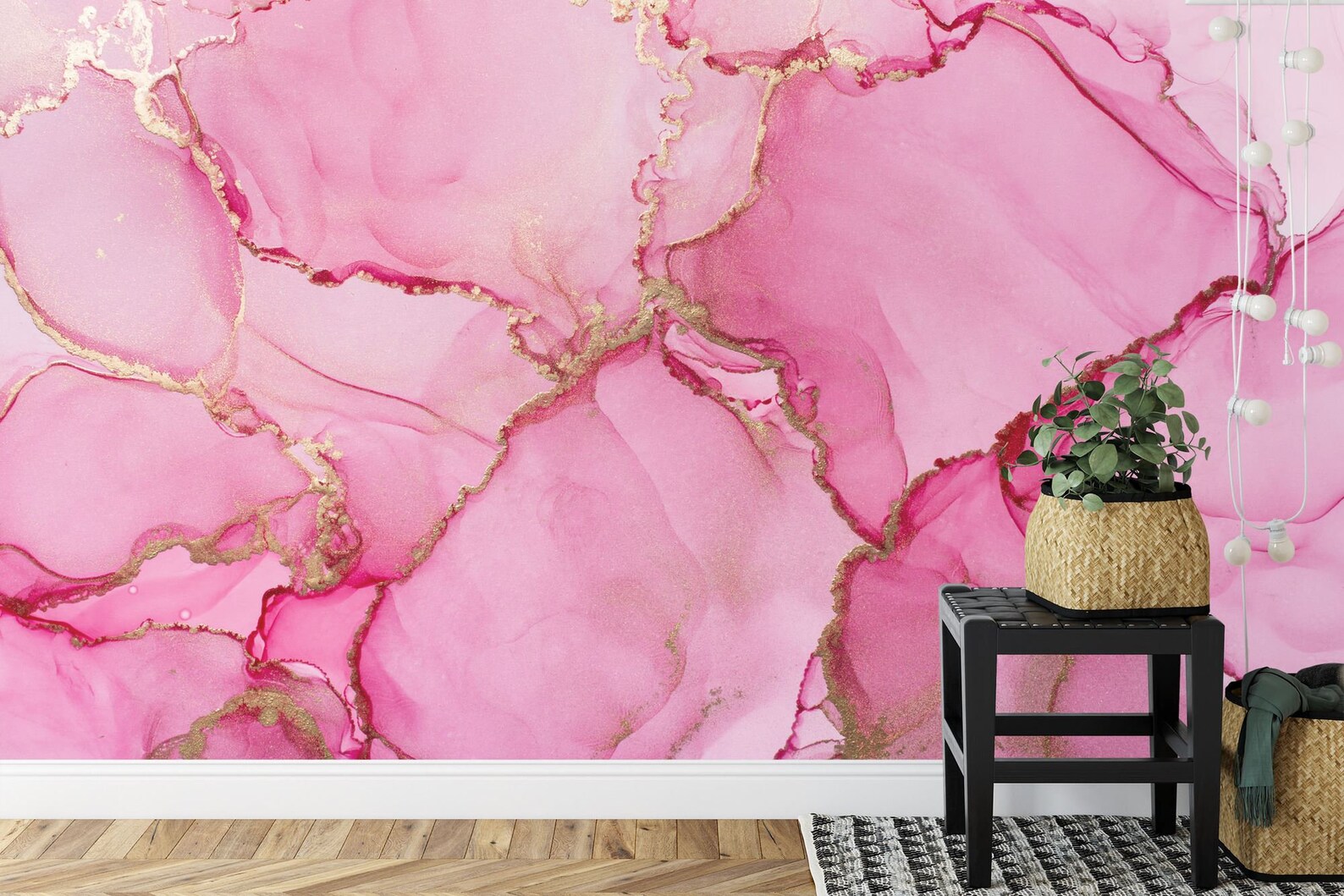 Pink Marble Watercolor Wallpaper Mural, Easy-install Peel and Stick - Etsy