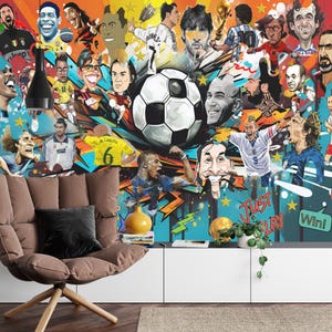Football Soccer Legends Football Stars Boys Room Decor, Art Print ...
