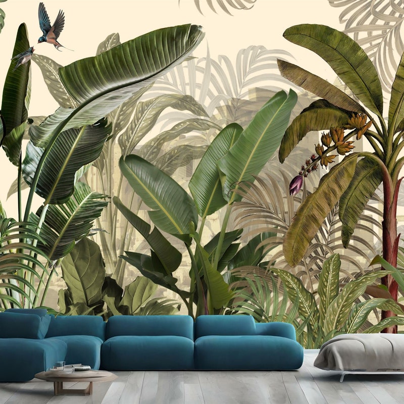 Tropical Plant Mural - Etsy