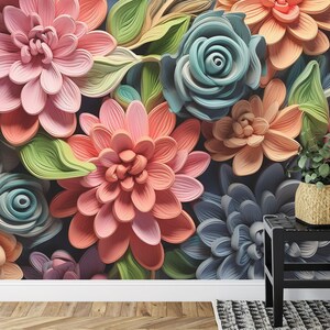 3D Pastel Multicolor Flowers Painting Ornament Home Decor Generative AI ...