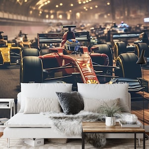 Abstract Formula 1 Racing Cars on Track Generated AI Gift, Art Print ...