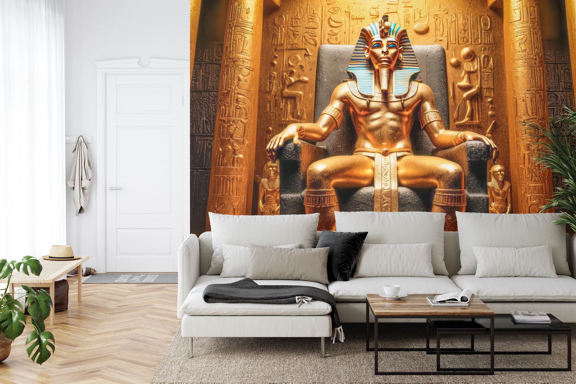 Tutankhamun Golden Throne Wallpaper Mural, Peel and Stick Art Print - Etsy