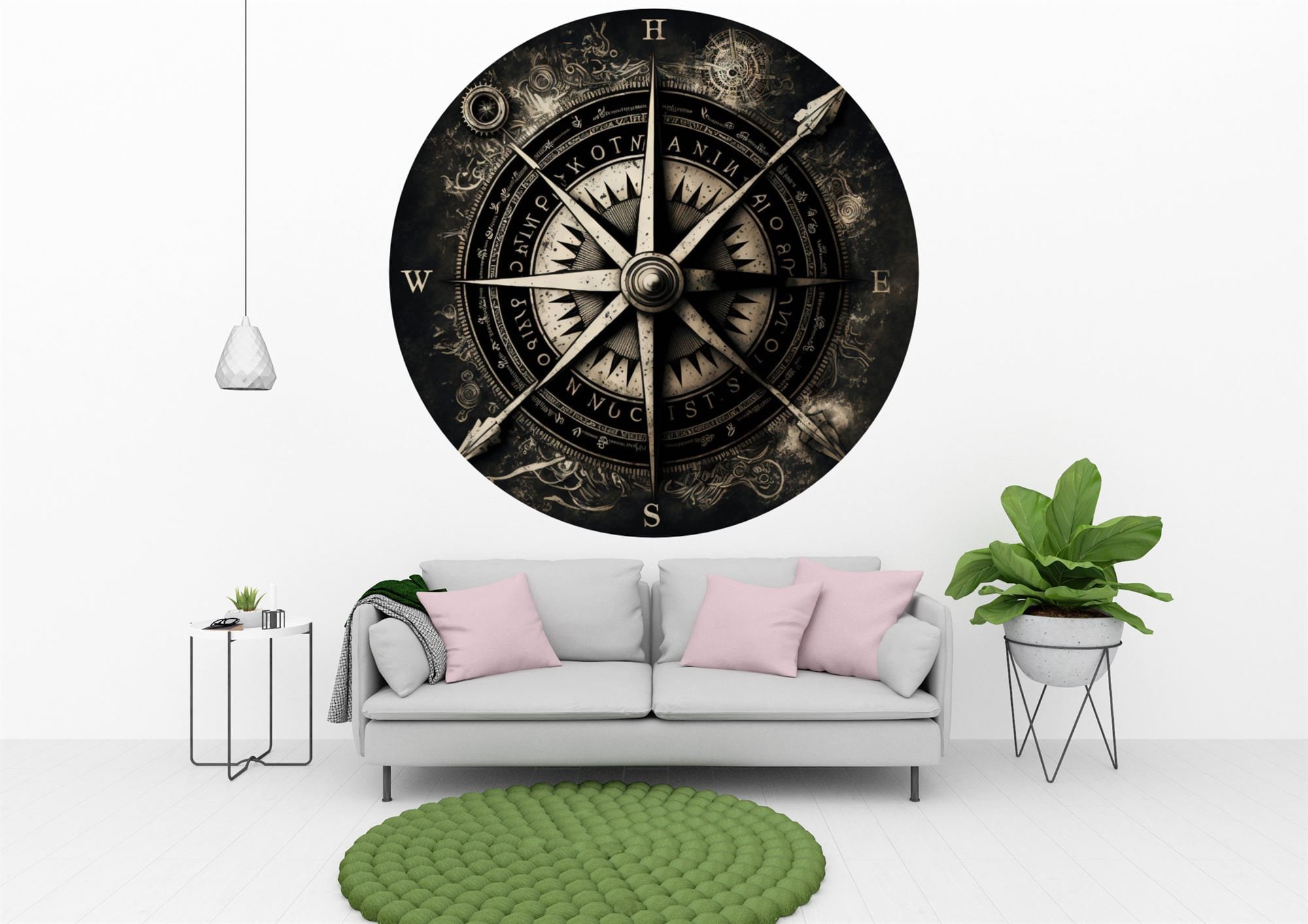 Compass Astrology AI Home Mural Circle Poster Photomural Wall Décor ...