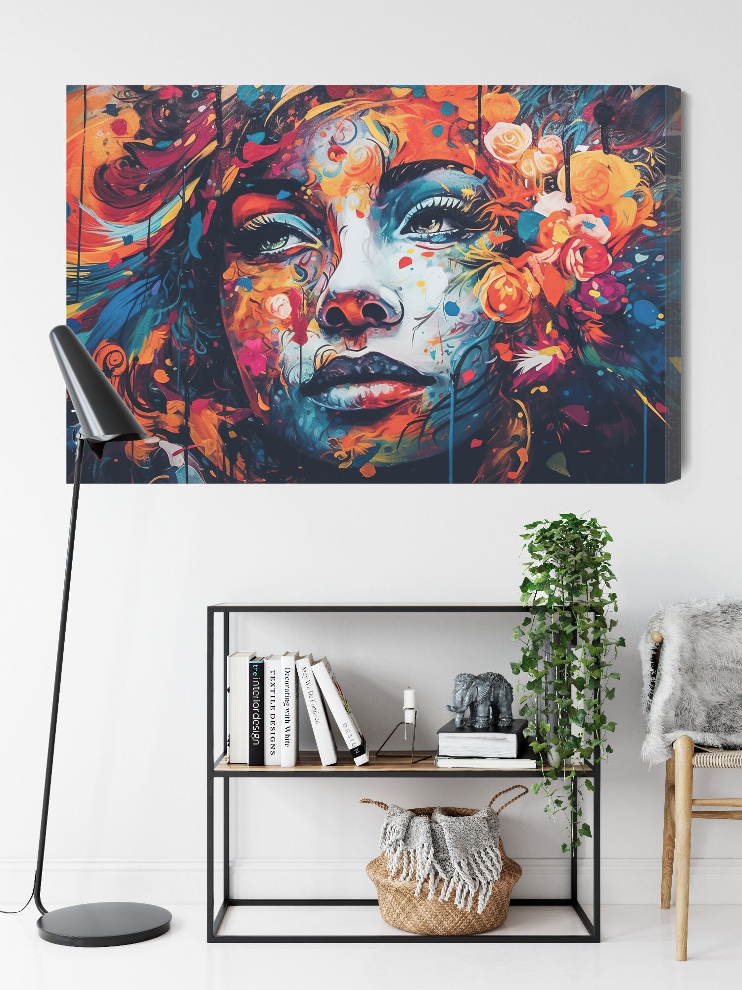 Urban Street Art Girl Face Fantasy Concept AI Generated Natural Canvas ...