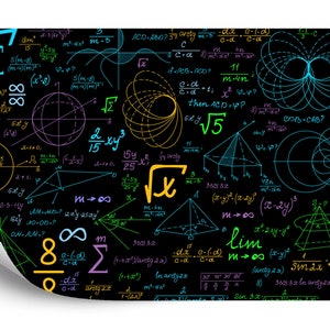 Math Formulas Color Chalk Blackboard Gift, Art Print Photomural ...