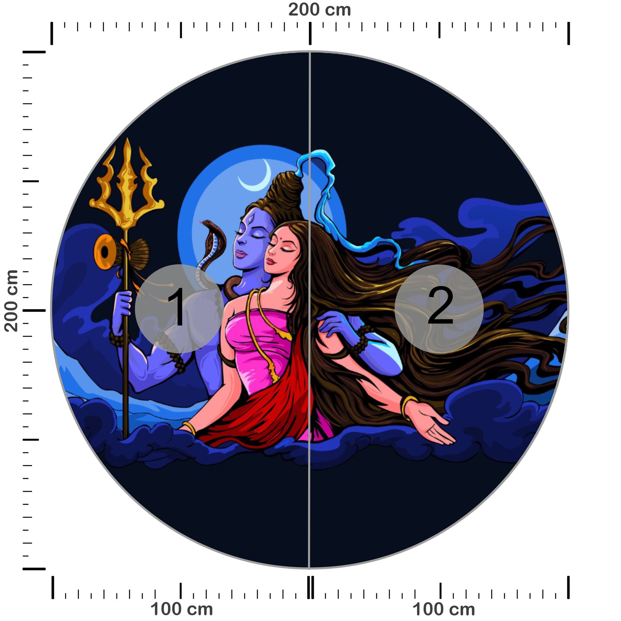 Lord Shiva and Goddess Parvati Art Form Poster Photomural Wall - Etsy