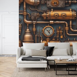 AI Generated Steampunk Pipes Valve Design Graphic Gift, Art Print ...