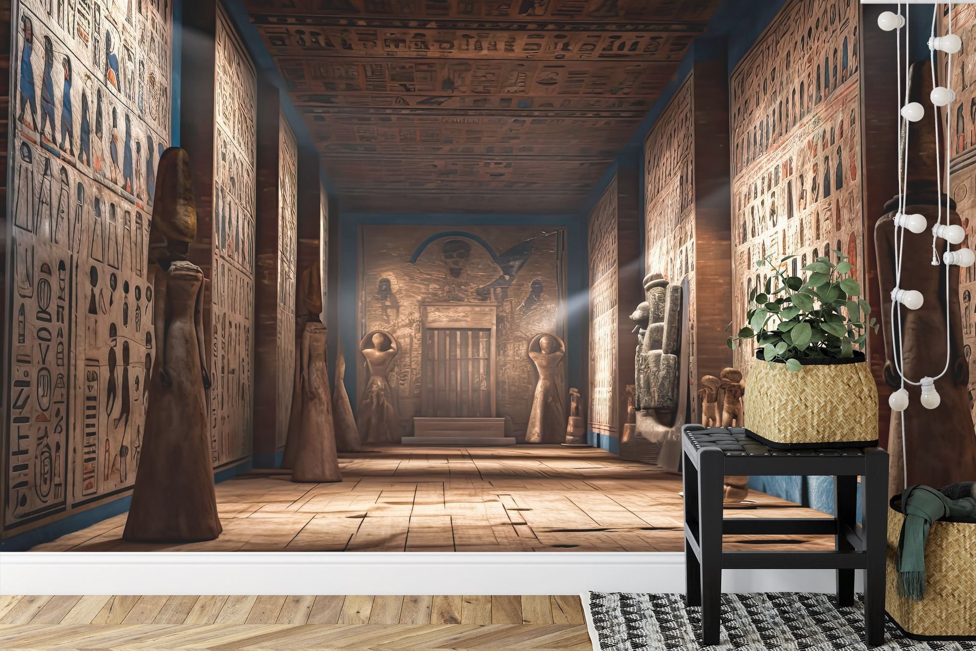 Ancient Egyptian Room Temple With Pharaohs Hieroglyphics, Generative AI ...