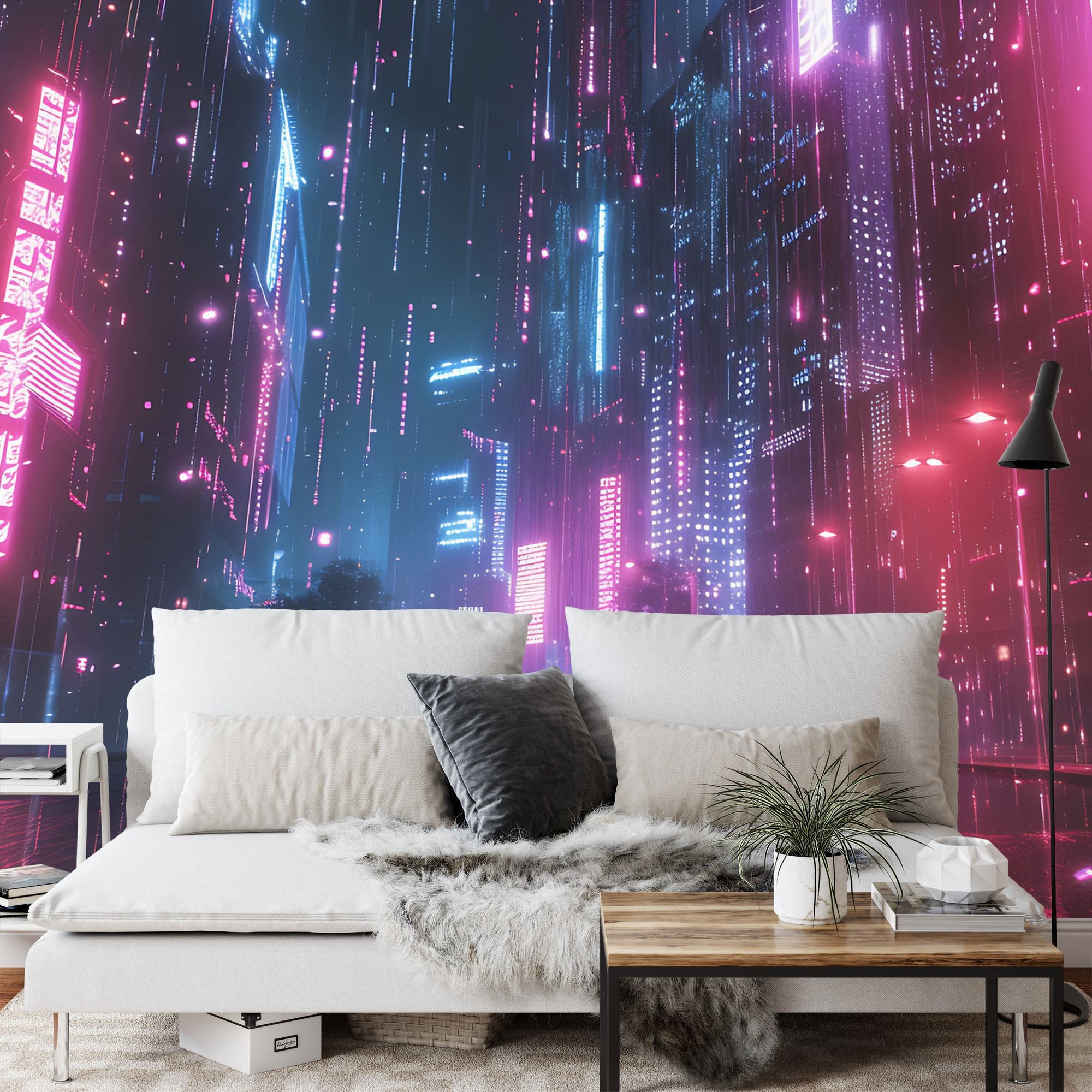 Cyberpunk City Wallpaper Mural, 3D Futuristic Sci-fi Wall Decal - Etsy