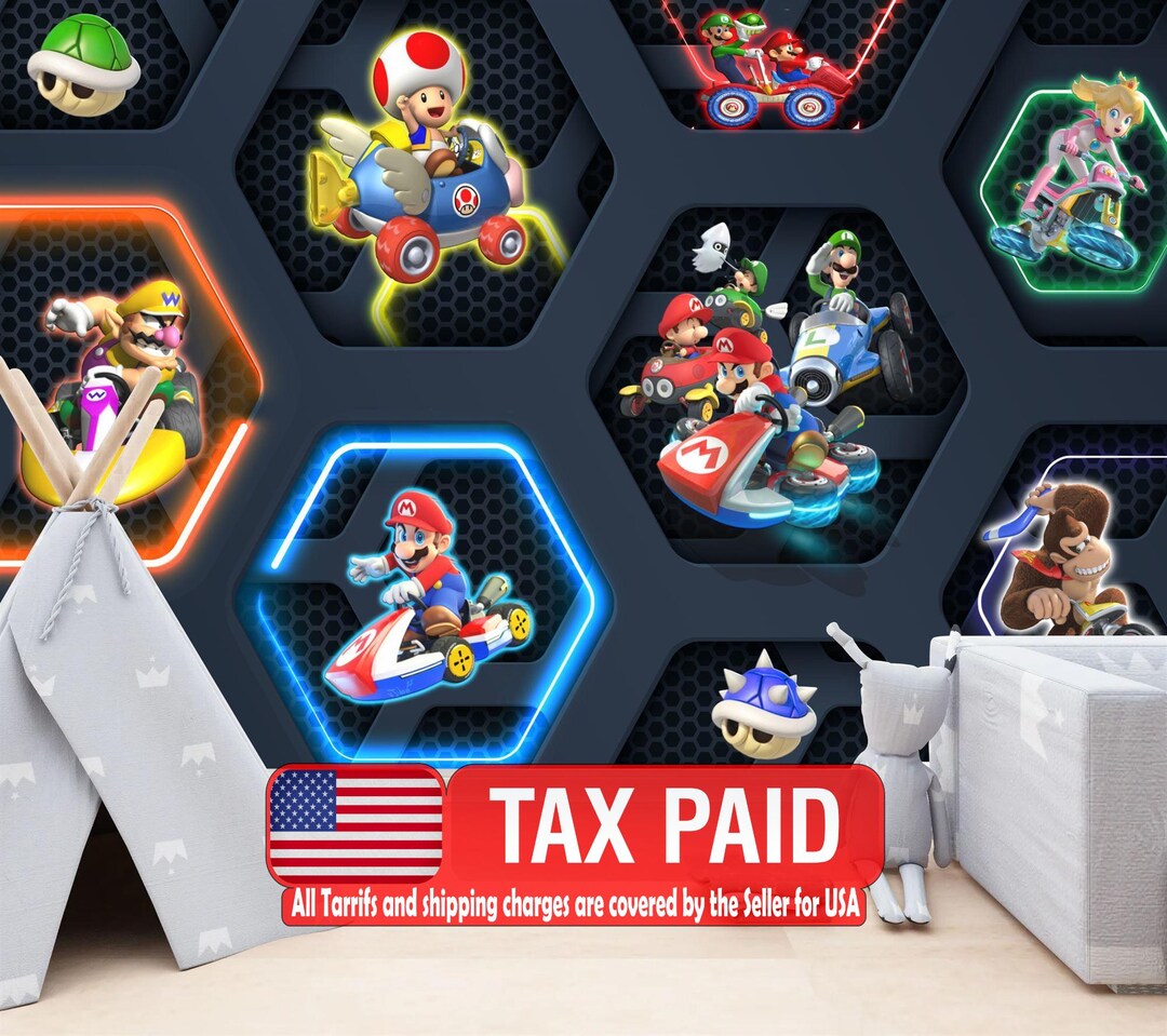 Gaming Room Mural, Game Character Wall Decal, Peel and Stick Wallpaper ...