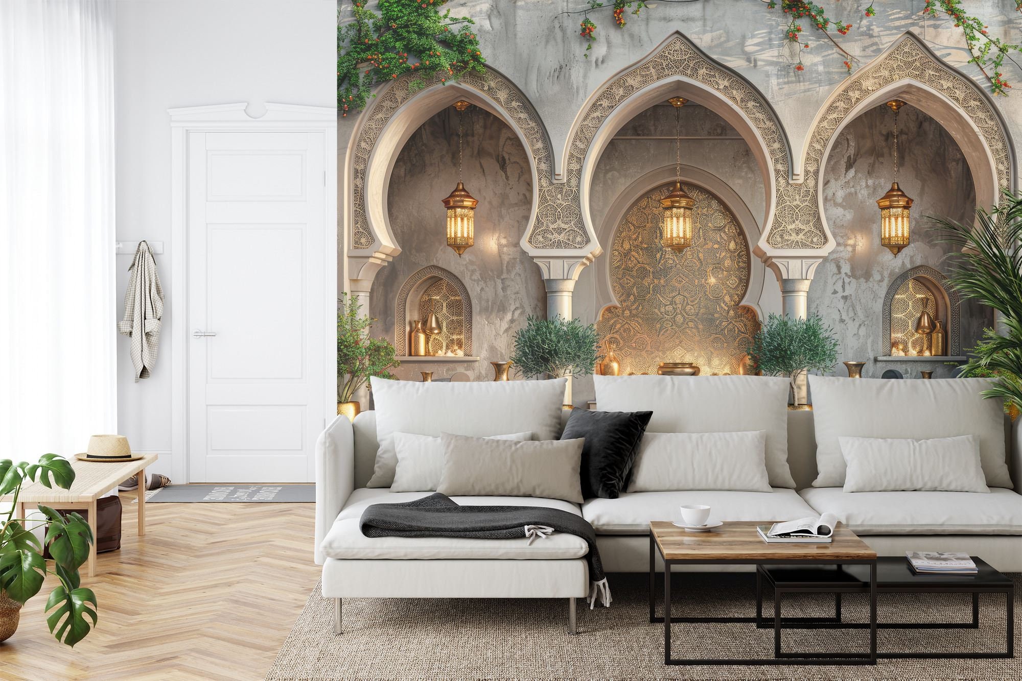 Islamic Arches Wallpaper Mural, Arabian Nights Decor, Peel and Stick ...