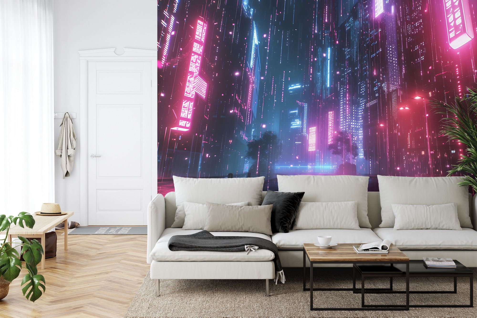 Cyberpunk City Wallpaper Mural, 3D Futuristic Sci-fi Wall Decal - Etsy