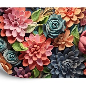 3D Pastel Multicolor Flowers Painting Ornament Home Decor Generative AI ...
