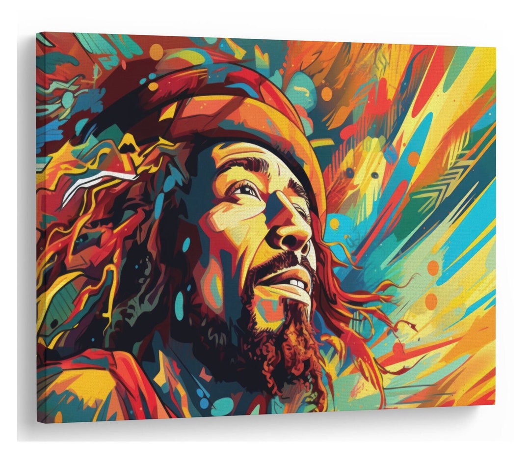 Abstract Reggae Music Multicorlored AI Generated Portrait Natural ...