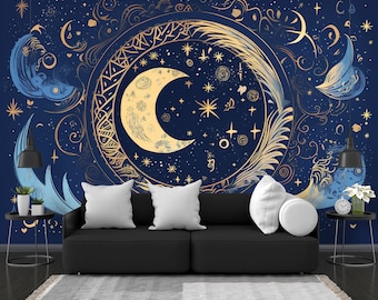 Gothic Style Wall Mural Occult Wall Mural Mystical Wallpaper Mural With ...