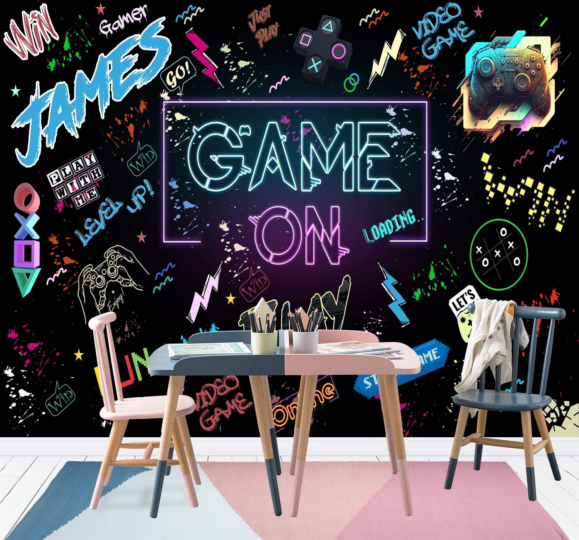 Games Theme Gaming Room, Custom Art, PERSONALIZED NAME Decal Sticker ...