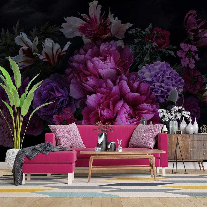Flower Wallpaper Mural - Etsy