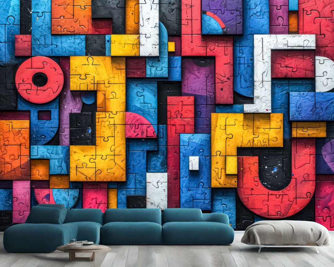 Colorful Memphis Design Digital Graphics Gift, Art Print Photomural ...