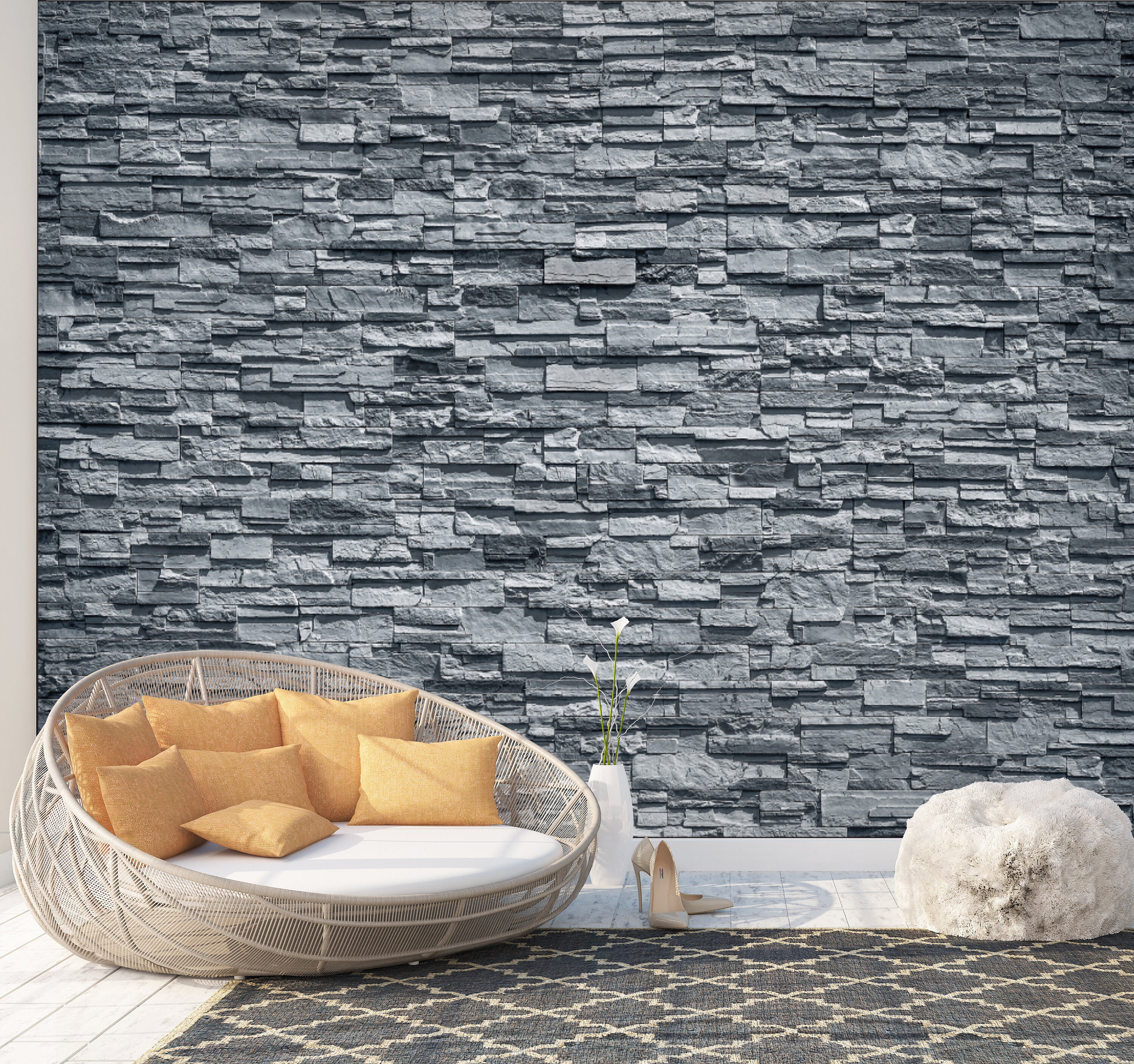 Slate Wall Tiles Living Room
