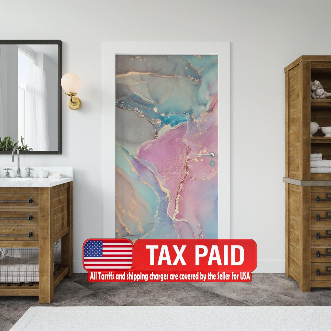 Alcohol Ink Door Decal – Peel and Stick Wall Covering 91cm X 211cm - Etsy