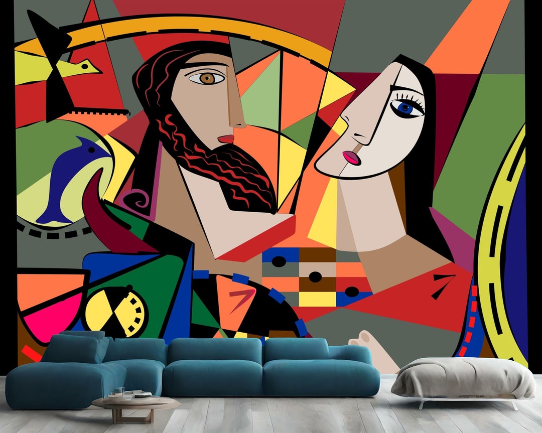 Colorful Abstract Portraits Cubism Art Gift, Art Print Photomural ...