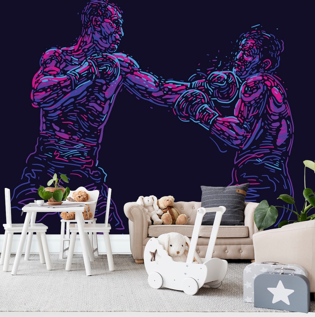 Boxers Illustration Boxing Wallpaper Mural Art Print Photomural Wall ...