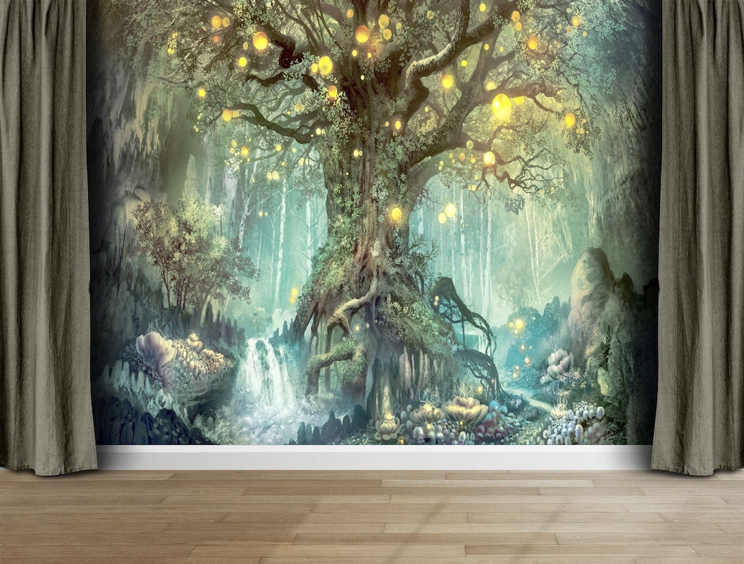 Magical Tree in Fantasy Mystical World Gift Art Print Photomural ...
