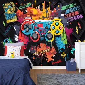 Gaming Room Game Playing Kids Room Decor Gift, Art Print Photomural ...