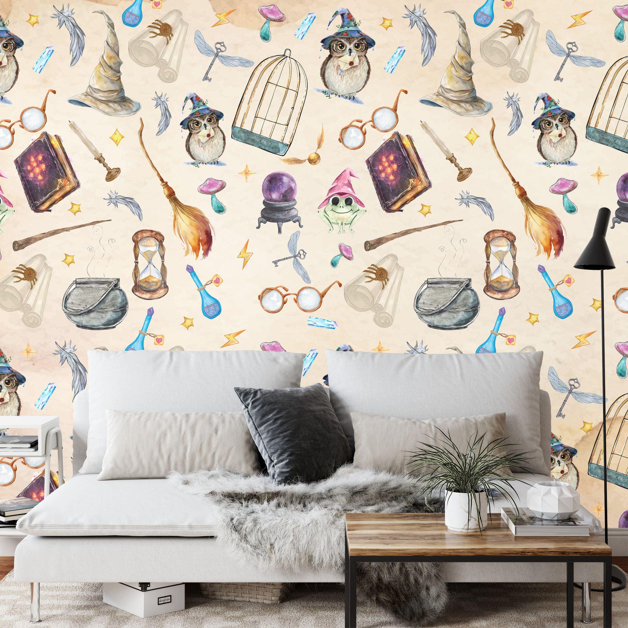 Magic Wizard Wallpaper Mural: Peel and Stick, Easy Install - Etsy