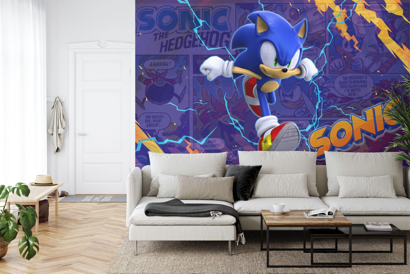 Sonic Kids Room Wallpaper Mural, Removable Peel and Stick Wall Decal - Etsy
