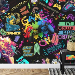 Gaming Room Game Playing Kids Room Decor Gift, Art Print Photomural ...