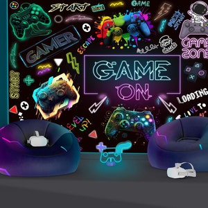 Gaming Room Game Playing Kids Room Decor Gift, Art Print Photomural ...