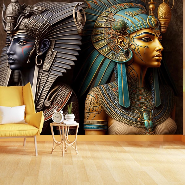 Gold Egyptian Hieroglyphs Wallpaper - Etsy