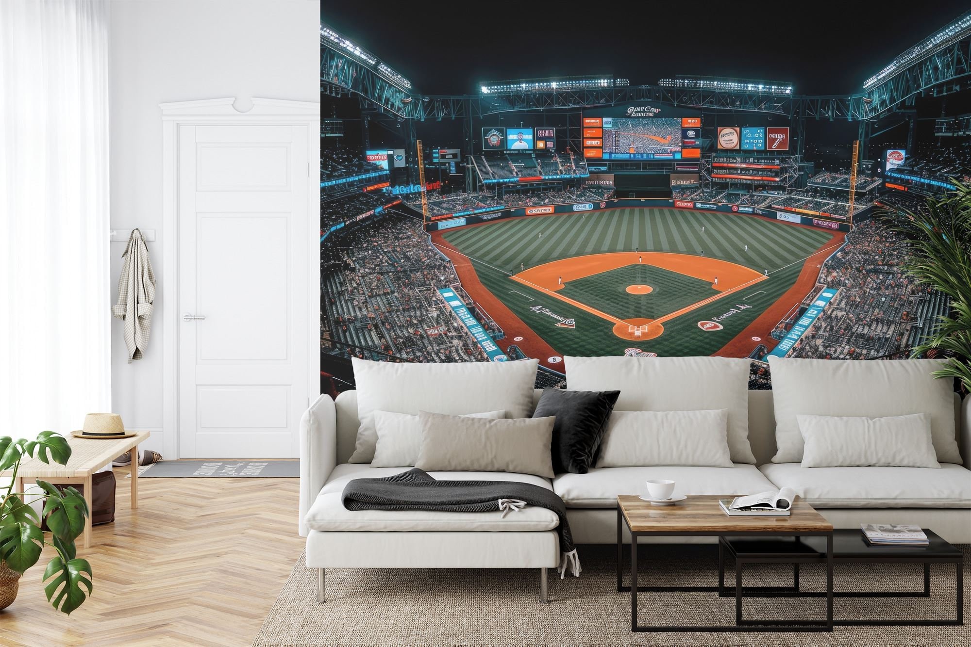 MLB Stadium Mural, Baseball Art Print, Kids Room Decor, Peel and Stick ...