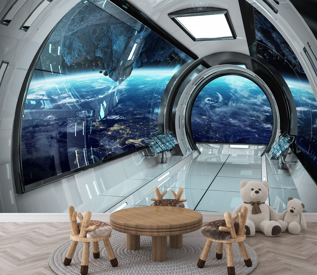 Outer Space Spaceship Window View Gift, Stars Astronomy Kids Room Decor ...